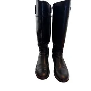 Tory Burch | Shoes | Tory Burch Kiernan Dark Brown Leather Riding Boots ...